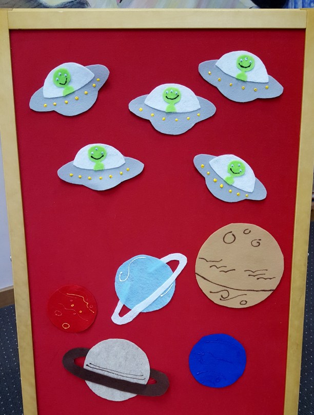 Flannel Friday: 5 Little Aliens – Storytime in the Stacks